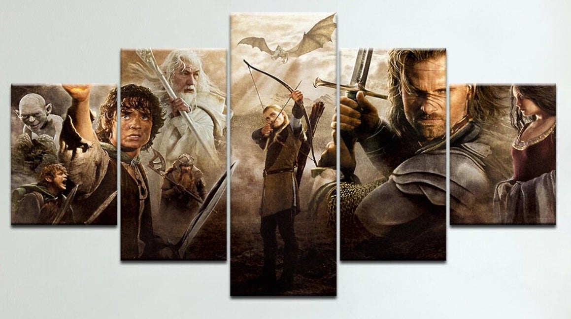 LOTR Collage Set of 5 Canvas Prints | AJ's Place
