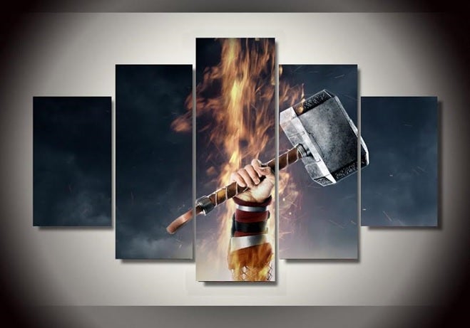 Thor Hammer Set of 5 Canvas Prints | AJ's Place